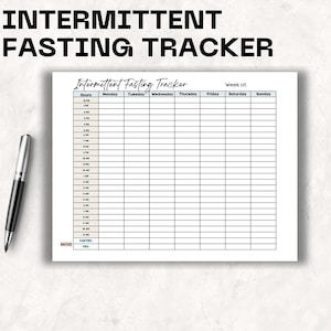 Intermittent Fasting Tracker,printable Tracker, Fasting Tracker,digital ...