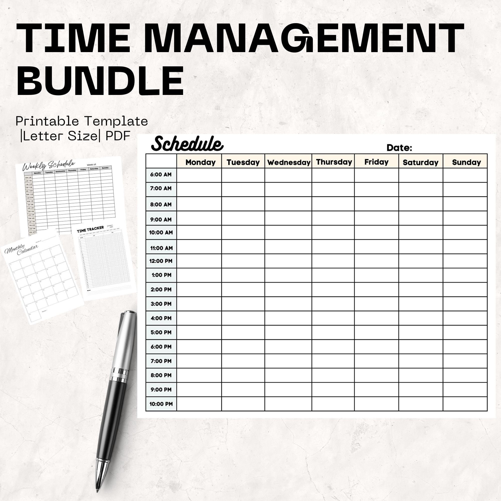 Time Blockingtrackers and Planners daily Planners time Blocking Digital ...