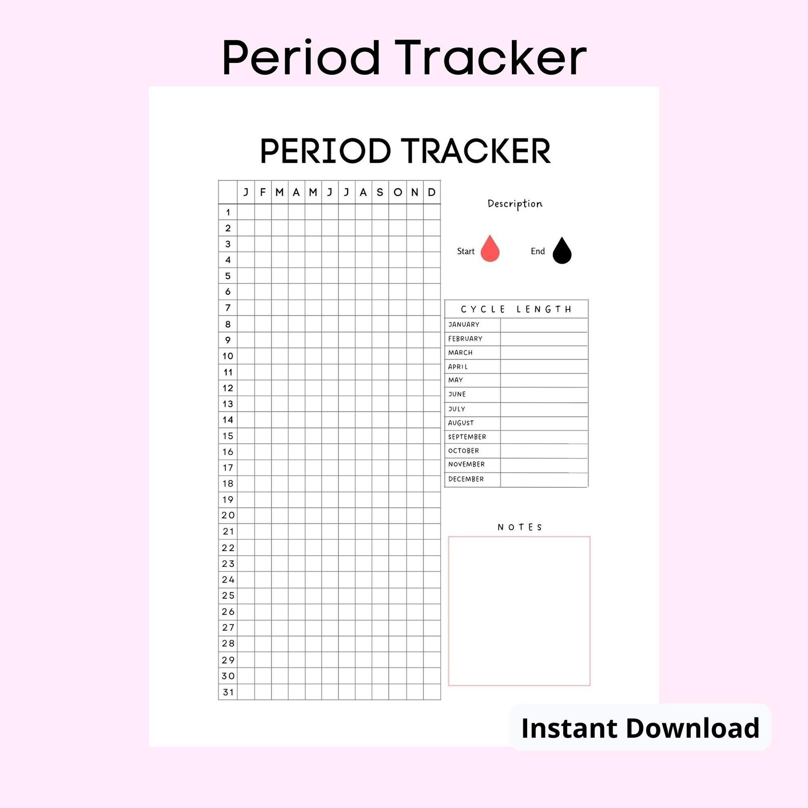 Perioden-Tracker|Printable Tracker |Minimalistischer Planer| Printable ...