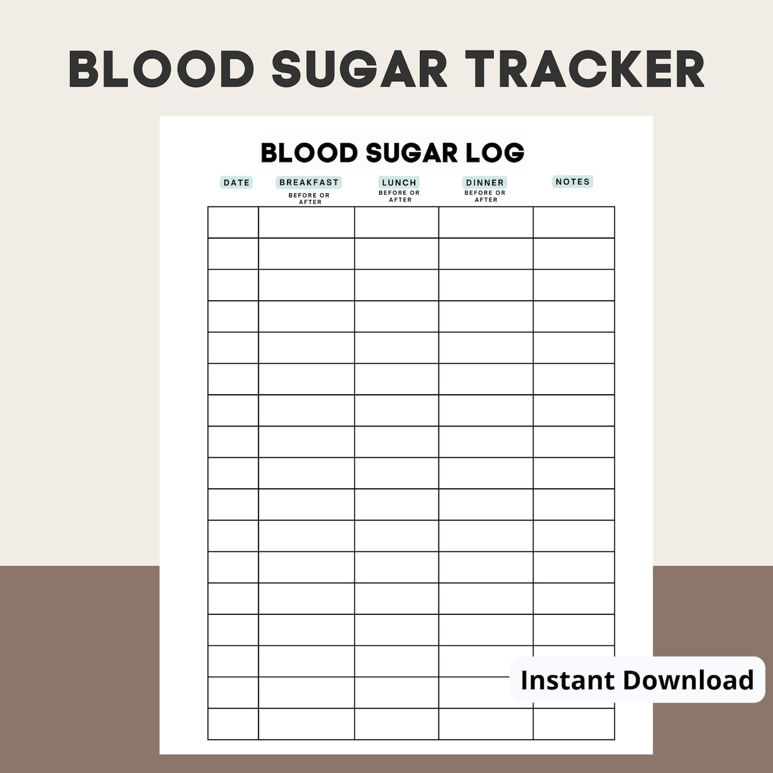 Blood Sugar Tracker|printable Tracker|blood Sugar Log|printable Log ...