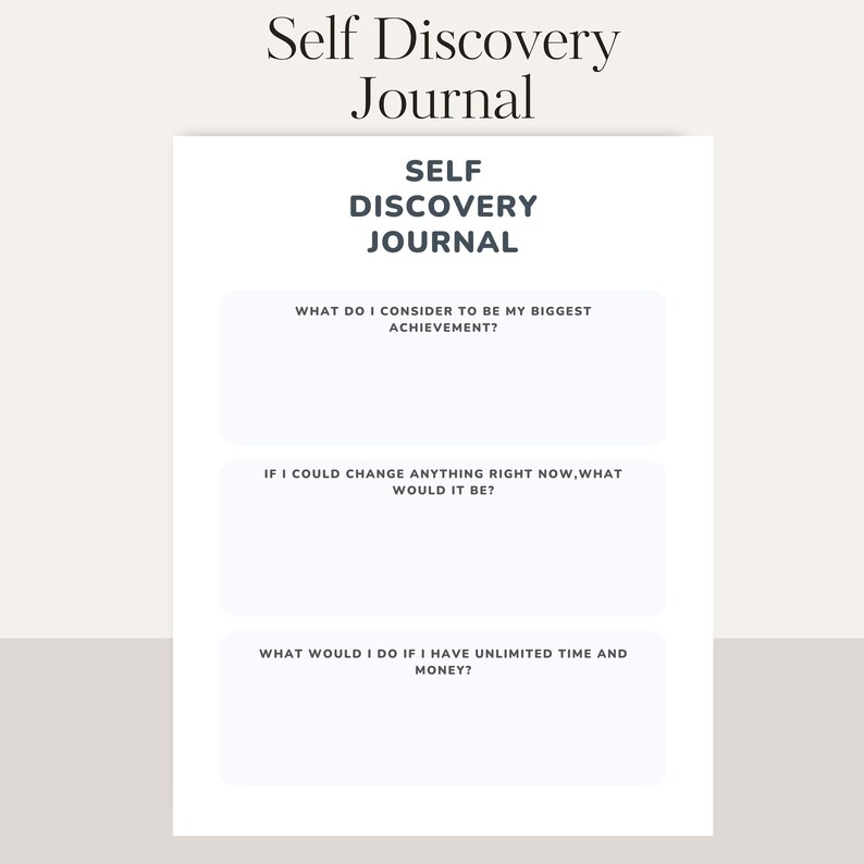 Self Discovery Minimalist Journal Printable Journal Self - Etsy