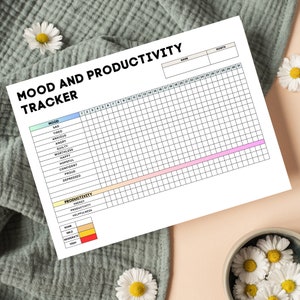 Mood and Productivity Tracker Printable Tracker Daily Planner Printable ...