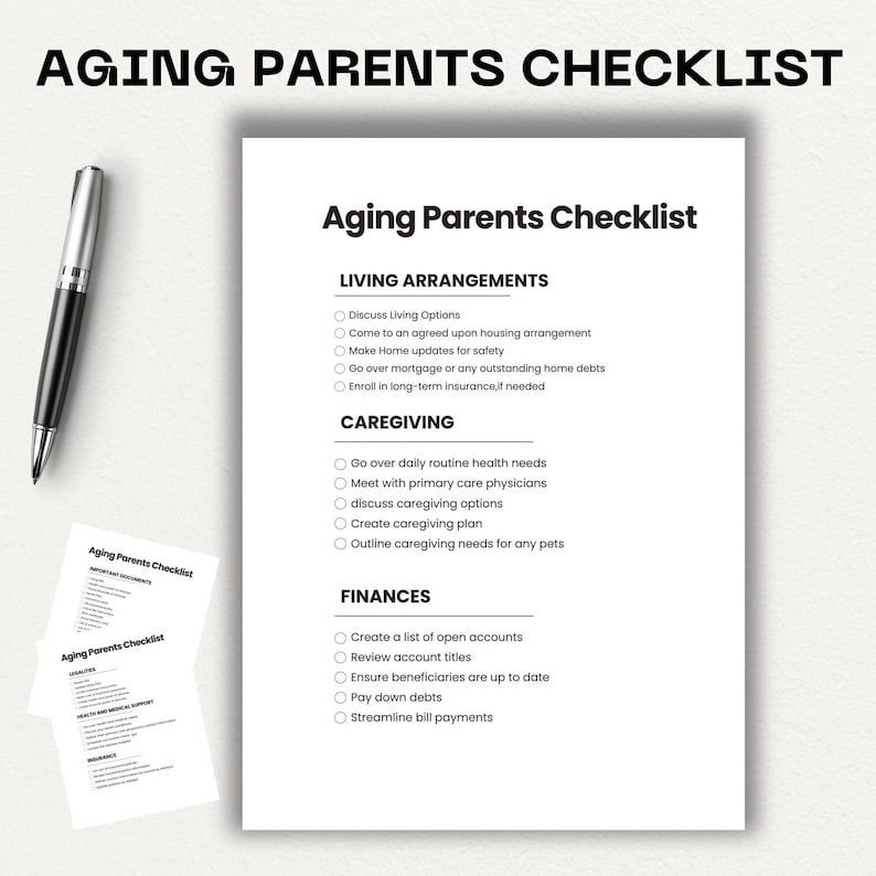 Aging Parents Checklist Printable: Dementia & Elderly Care (PDF) - Etsy