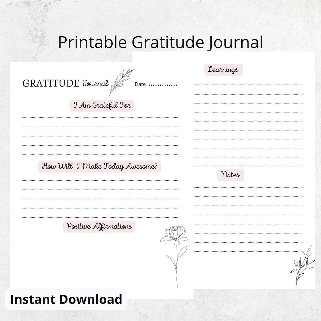 Printable Journal|gratitude Journal|daily Planner|instant Download ...