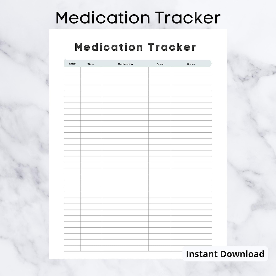 Printable Medication Tracker|medication Log|medication Planner|health ...