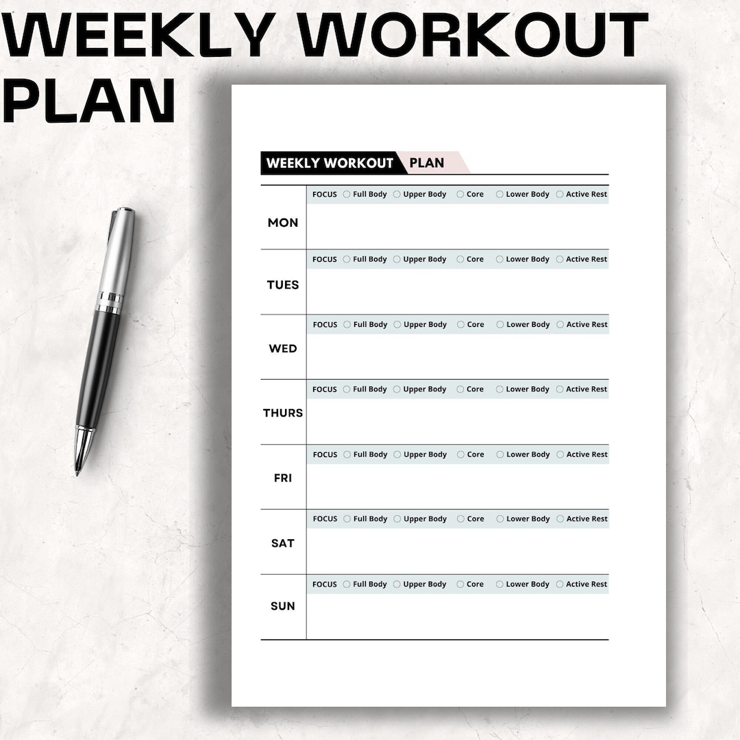 Workout Planner, Printable Planner, Fitness Journey, Weekly Planner ...