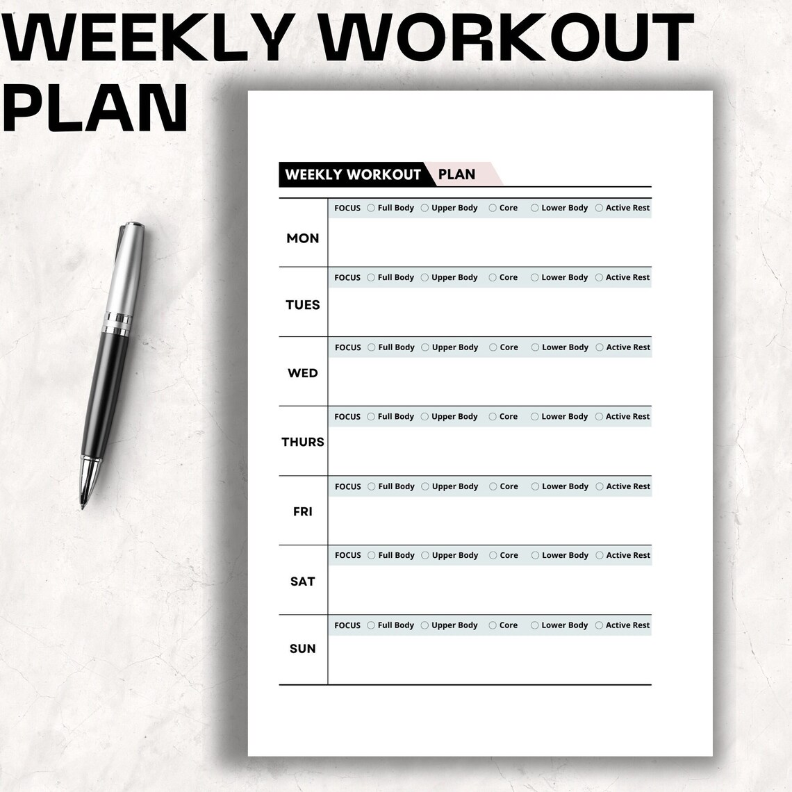 Workout Planner Printable Planner Fitness Journey Weekly - Etsy
