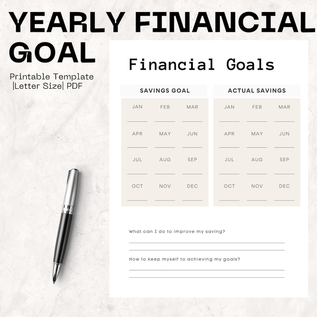 Financial Goals, Printable Financial Planner, Expense Tracker, Budget ...