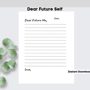 Dear Future Me|printable Self Journal|self Care|digital Download|dear ...