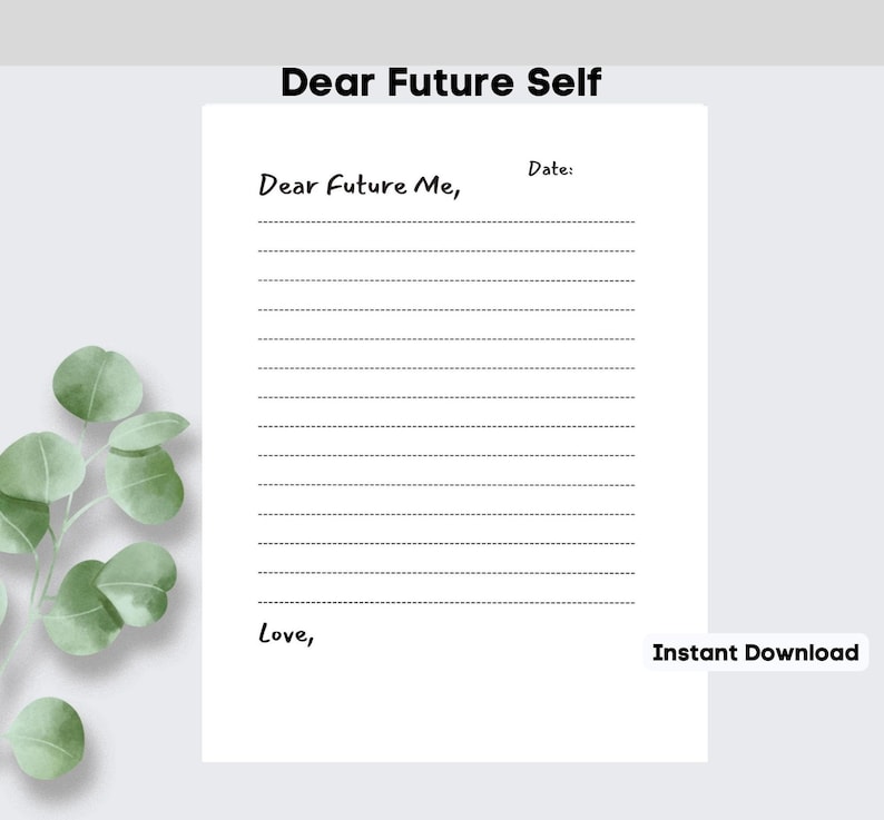 Dear Future Me|printable Self Journal|self Care|digital Download|dear Future|self Planner|diary ...