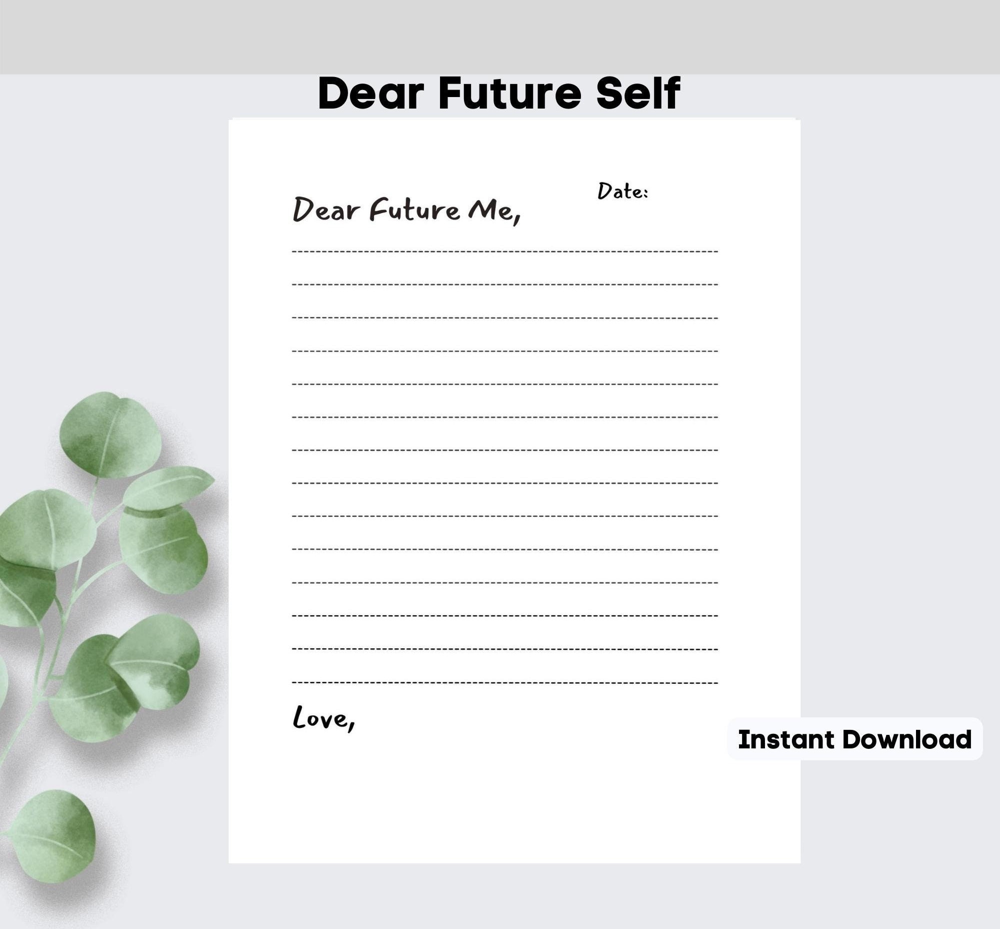 Dear Future Meprintable Self Journalself Caredigital Downloaddear ...