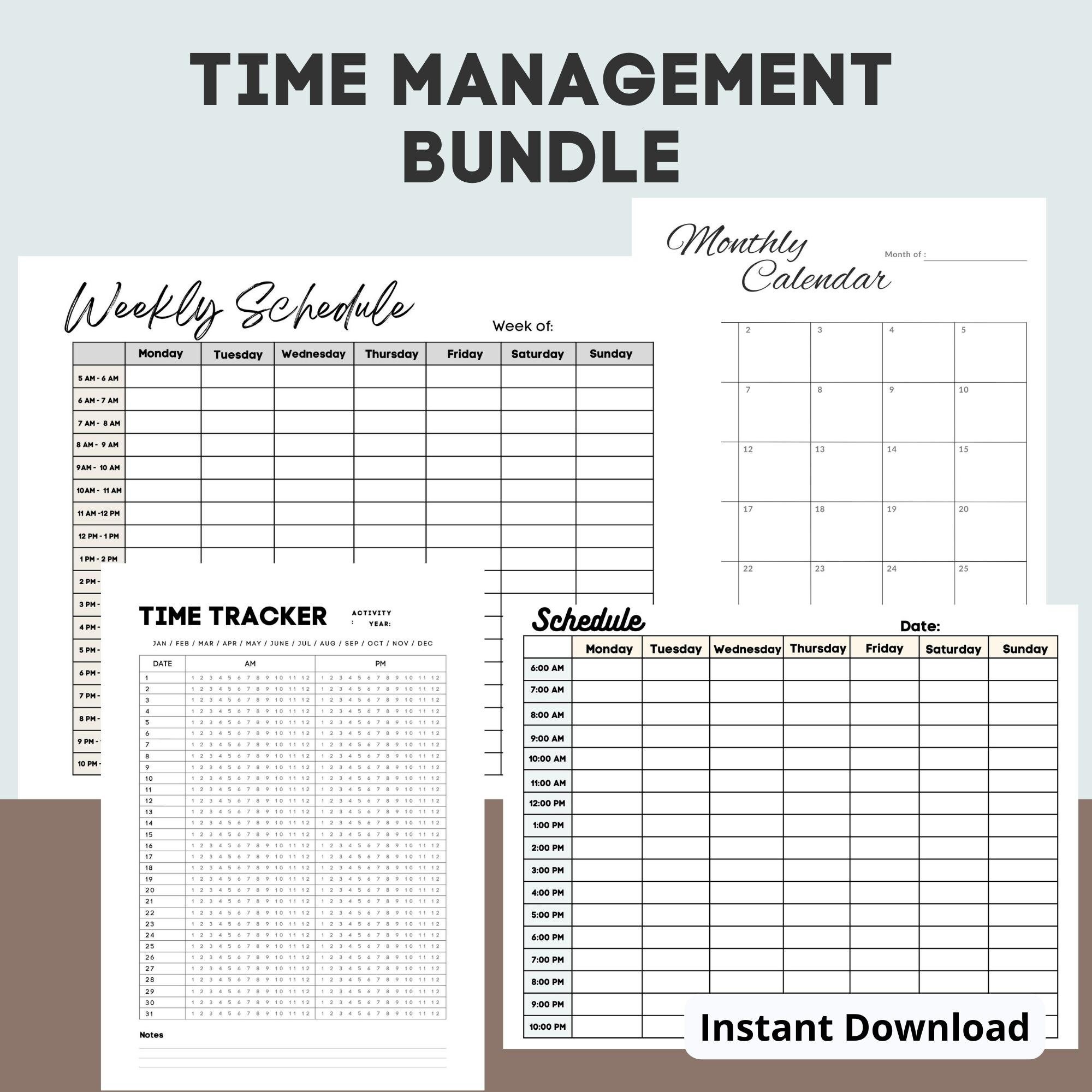 Time Blockingtrackers and Planners daily Planners time Blocking Digital ...
