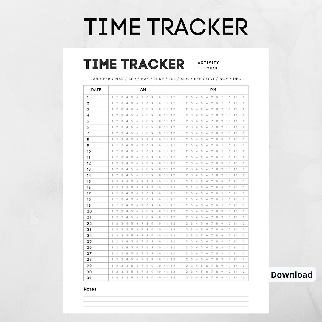 Printable Time Tracker|daily Schedule |printable Tracker|daily Schedule ...