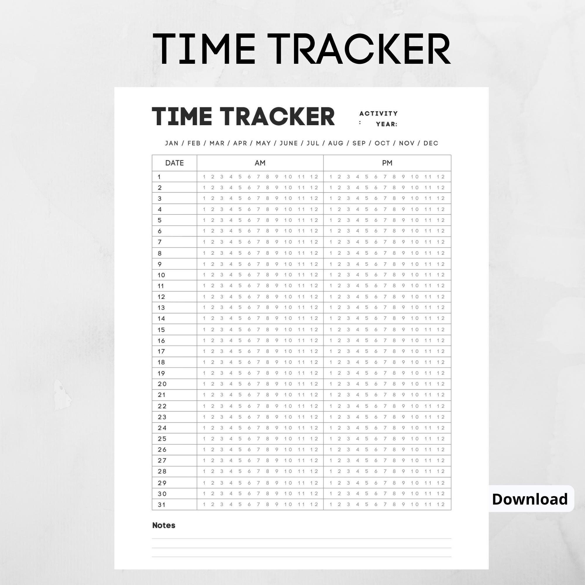 Printable Time Tracker|daily Schedule |printable Tracker|daily Schedule ...