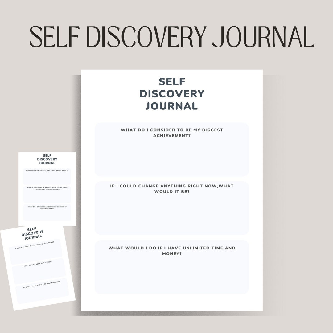Self Discovery Minimalist Journal Printable Journal Self Growth Self ...