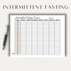 Intermittent Fasting Tracker,printable Tracker, Fasting Tracker,digital Template,pdf Download ...