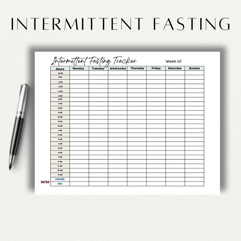 Intermittent Fasting Tracker,printable Tracker, Fasting Tracker,digital ...