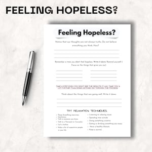 Journal for Feeling Hopeless |printable Journal Mental Health |self ...