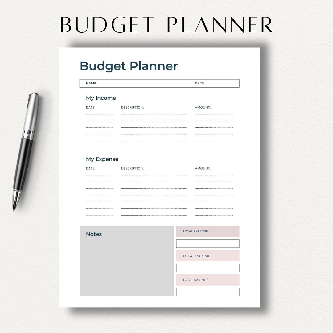 Budget Planner |printable Minimalist Planner |budget Template |budget ...