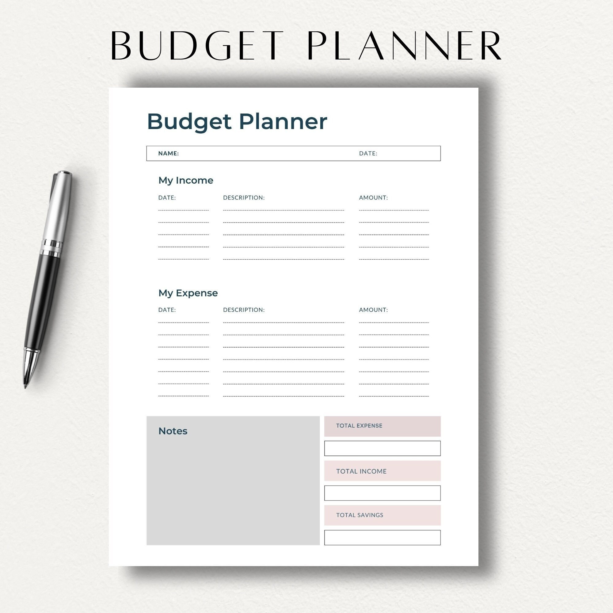 Budget Planner |printable Minimalist Planner |budget Template |budget ...