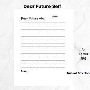 Dear Future Me|printable Self Journal|self Care|digital Download|dear ...