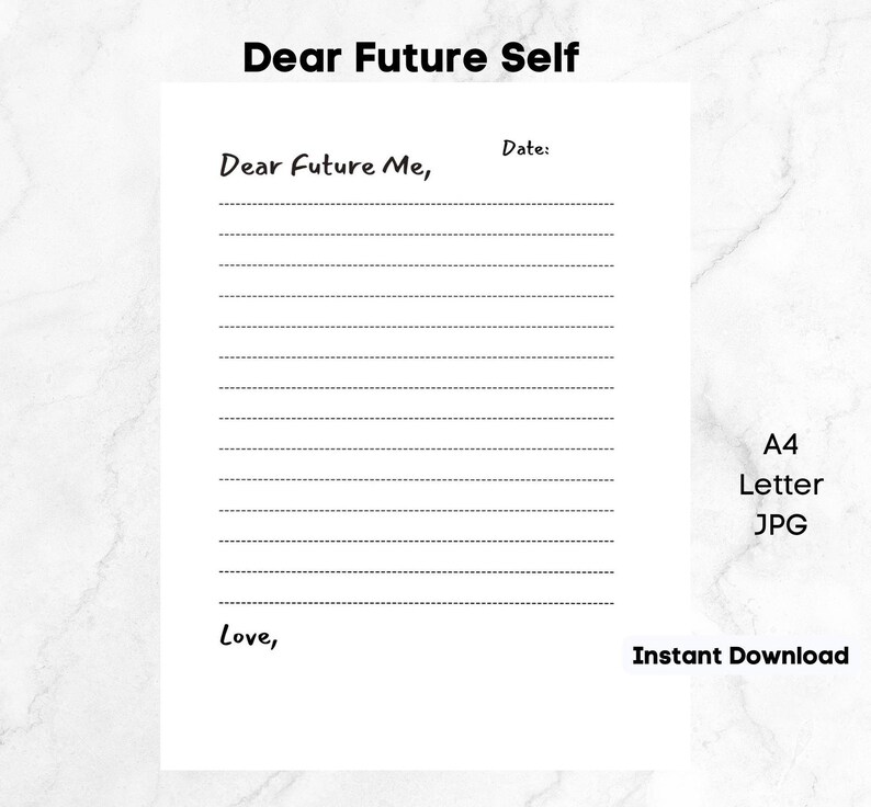 Dear Future Me|printable Self Journal|self Care|digital Download|dear ...