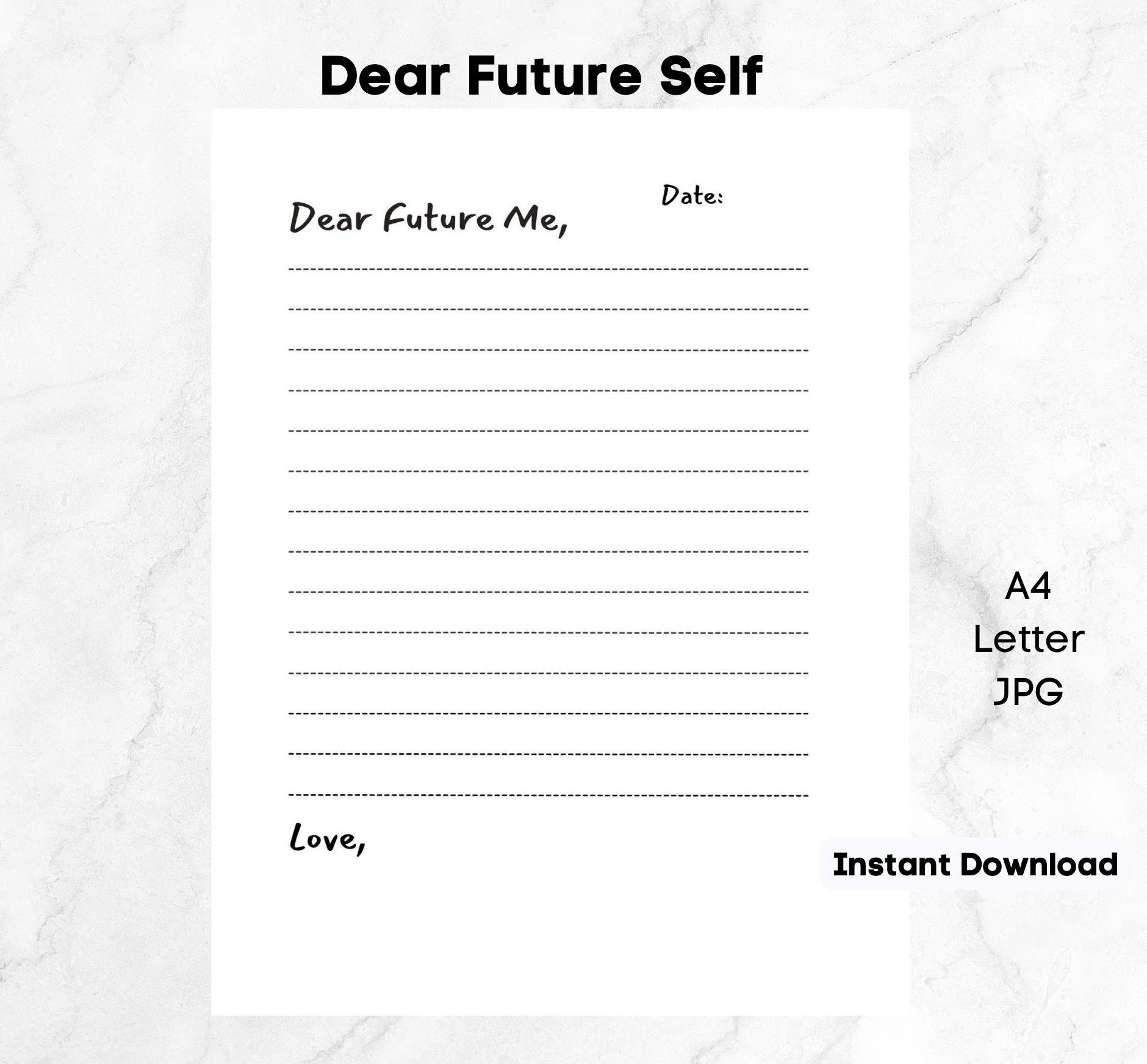 Dear Future Meprintable Self Journalself Caredigital Downloaddear ...