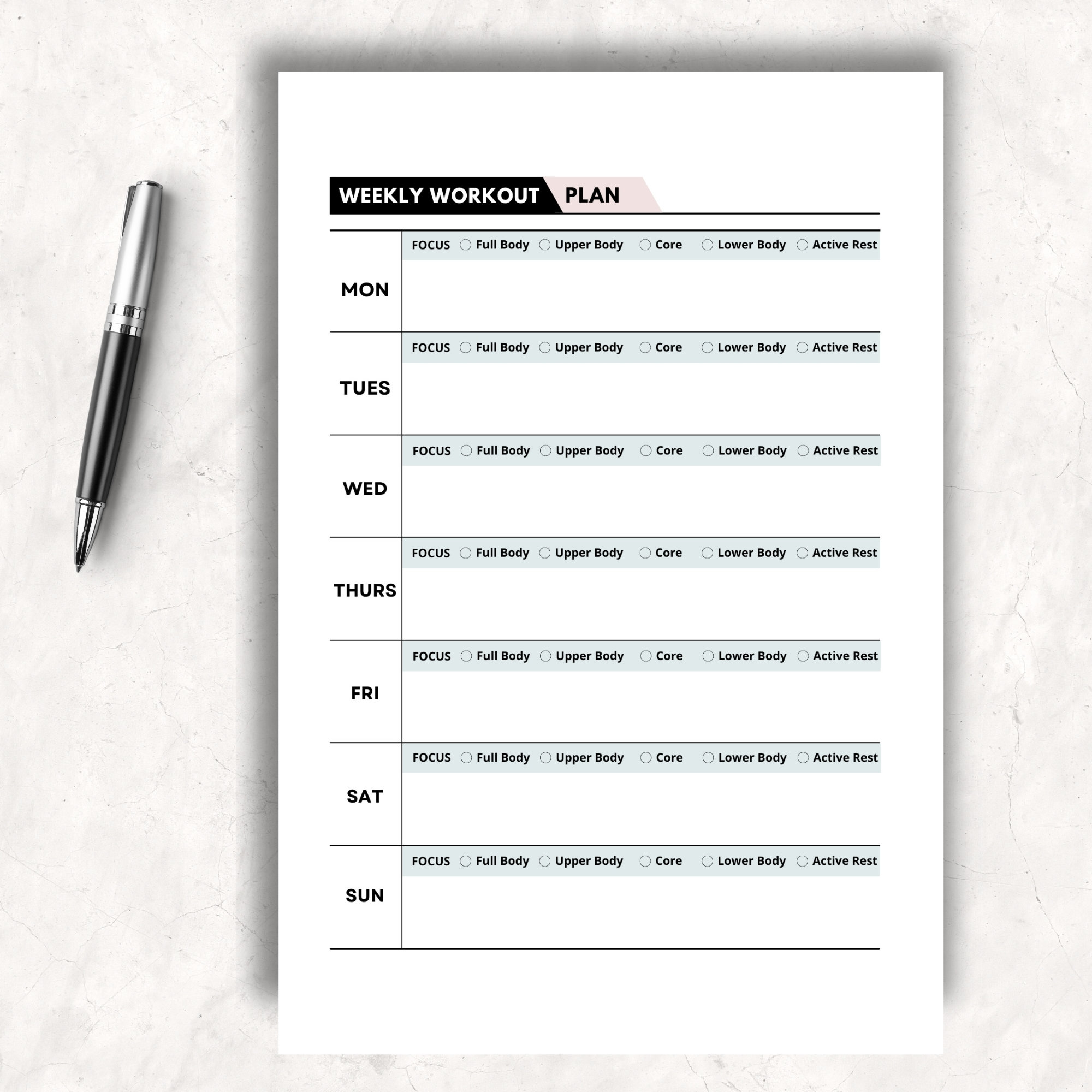 Workout Planner, Printable Planner, Fitness Journey, Weekly Planner ...