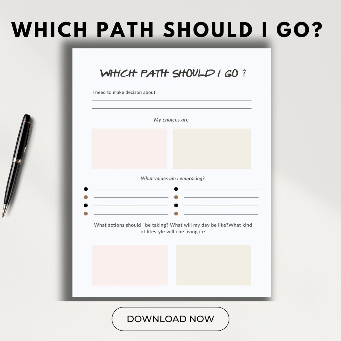 Printable Minimalist Journal,which Path Should I Take,printable Planner ...