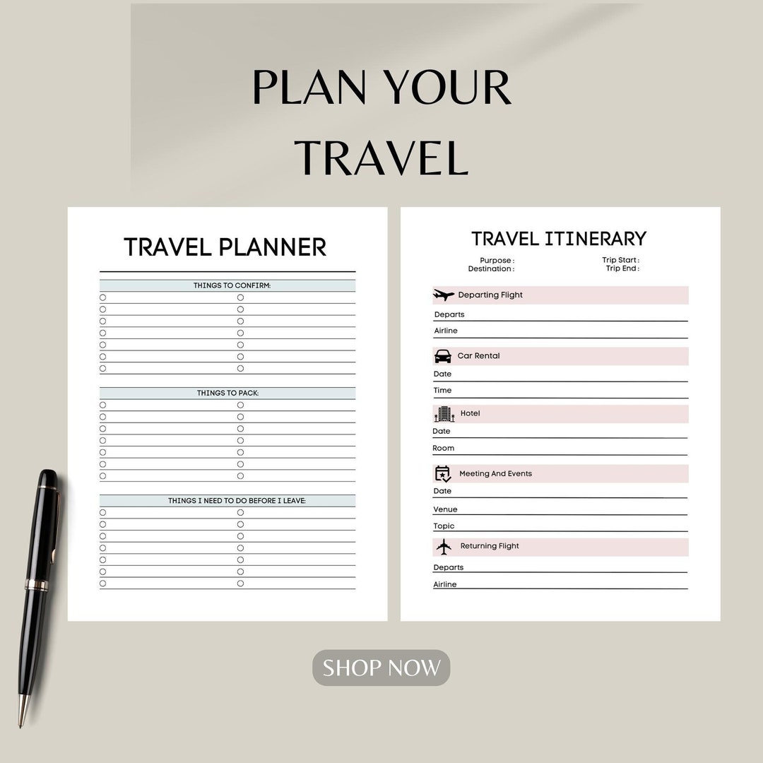 Travel Planner and Itinerary, Digital Planner, Goodnotes Planner, Group ...