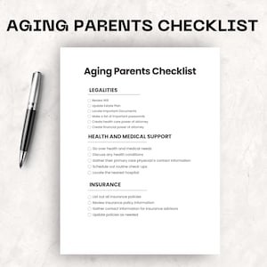 Aging Parents Checklist Printable: Dementia & Elderly Care (PDF) - Etsy