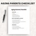 Aging Parents Checklist Printable Dementia Care,elderly Care Family ...