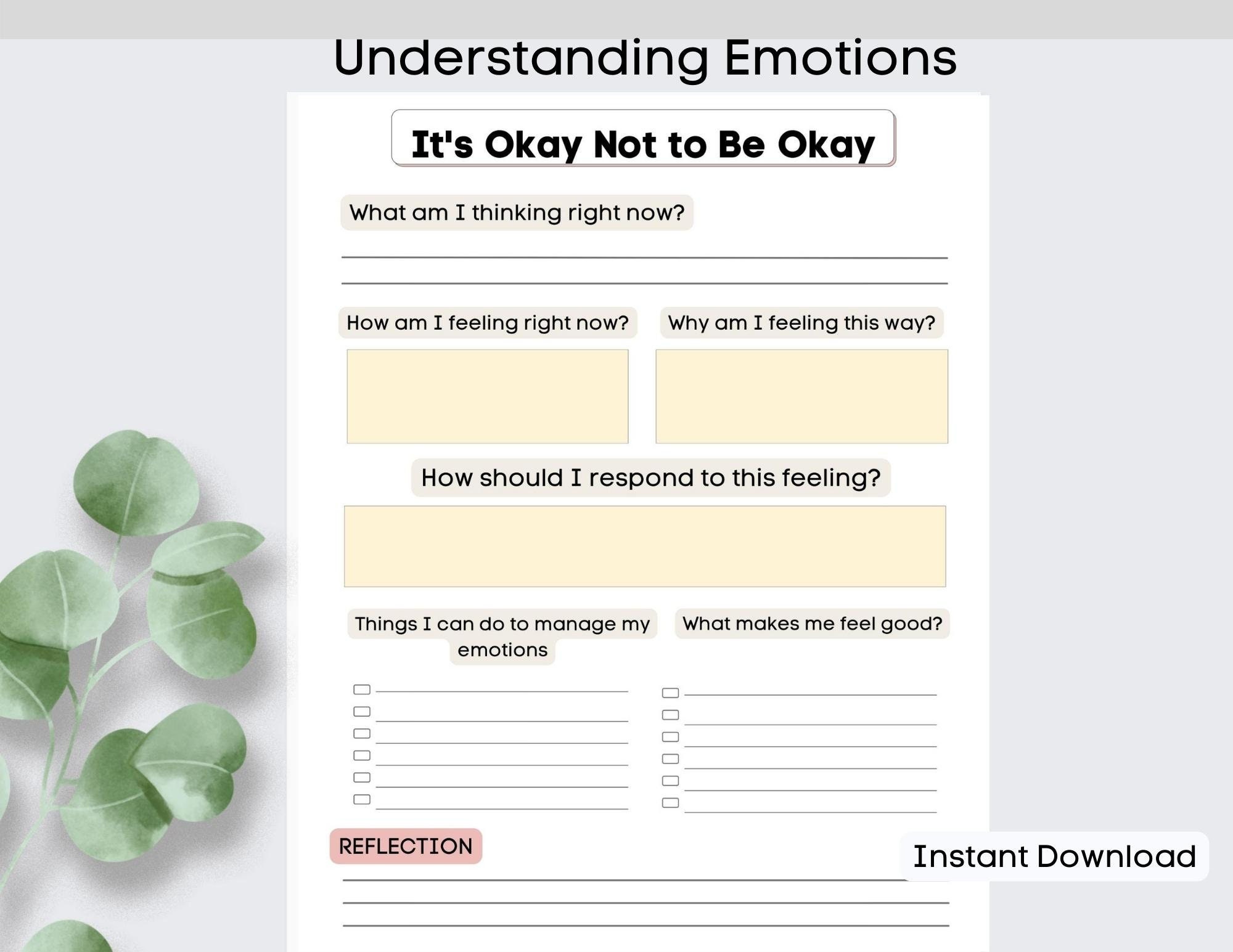 Printable Journal Prompt|its Okay Not to Be Okay|understanding Your ...