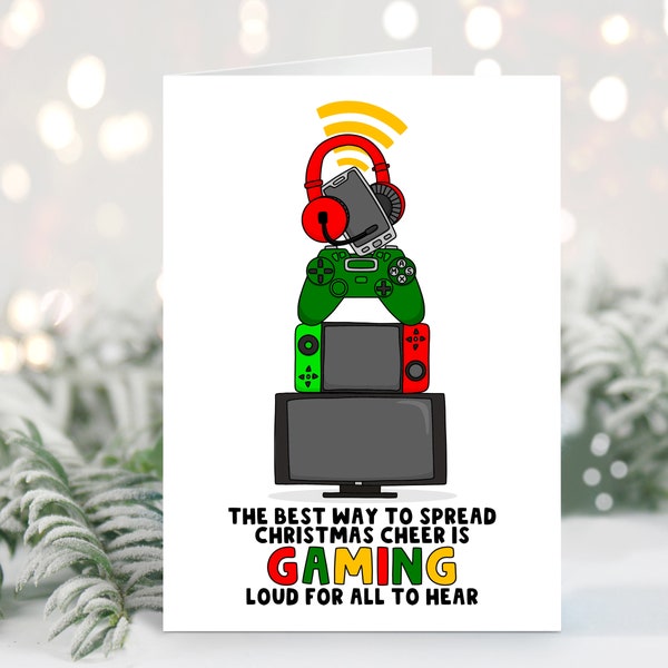 Gamer Christmas Card - Etsy UK