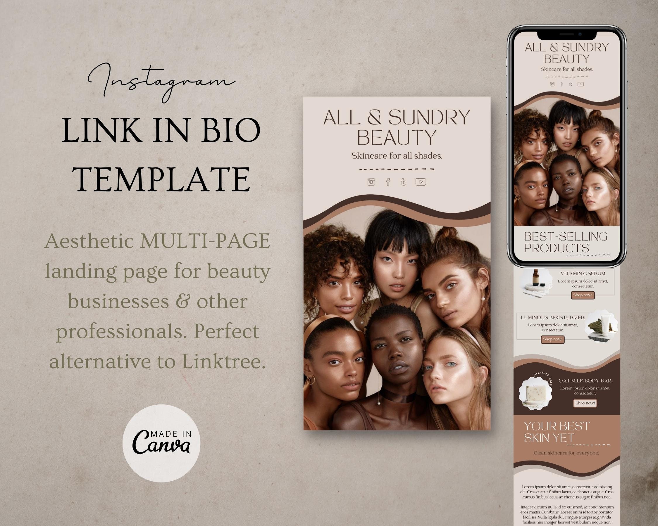 Link in Bio Template Instagram Template for Canva Product - Etsy