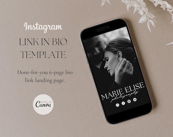 Canva Link in Bio Template for Filmmakers and Photographers, Instagram Bio Link Landing Page ...