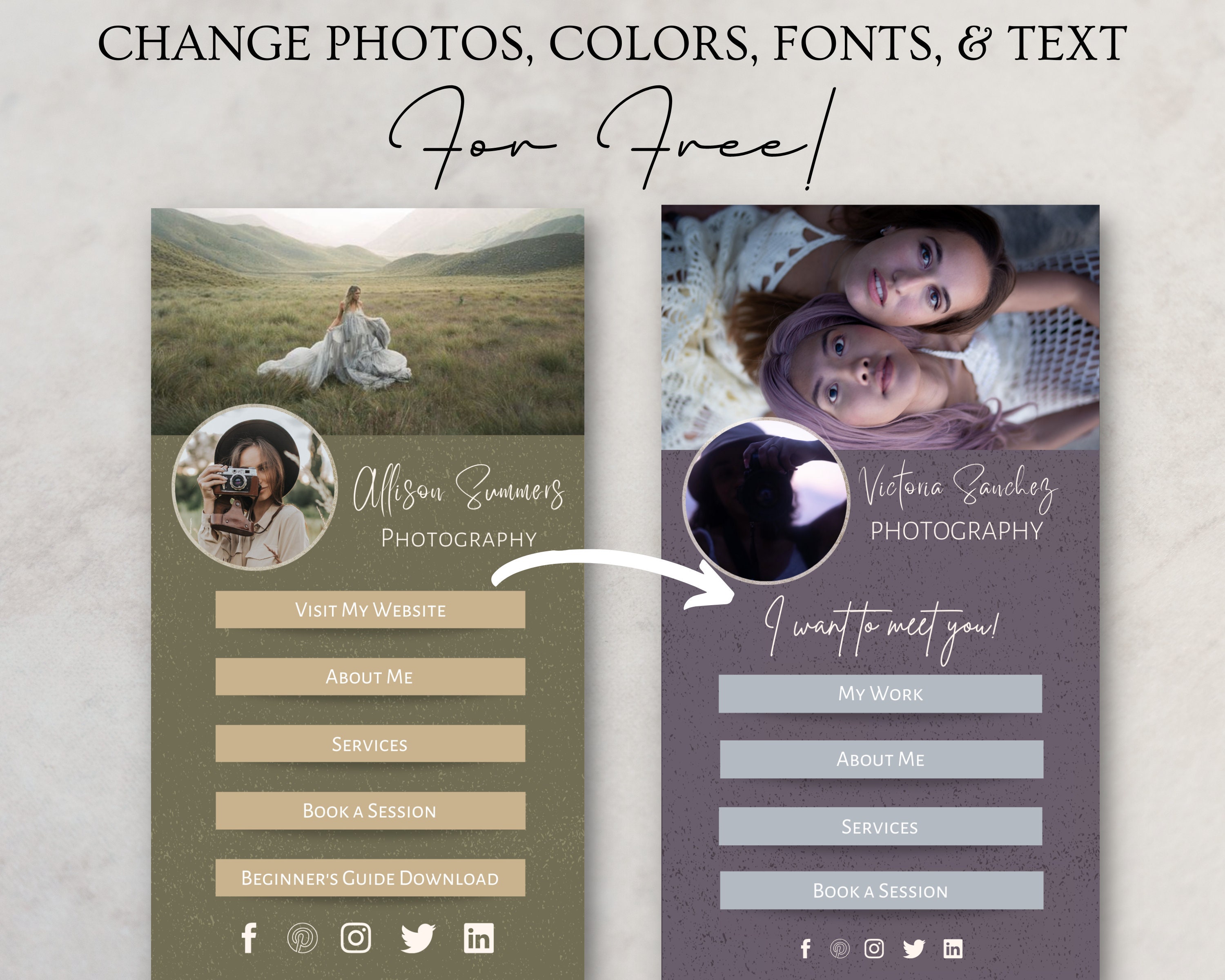 Link in Bio Template Instagram Template Canva Bio Link - Etsy