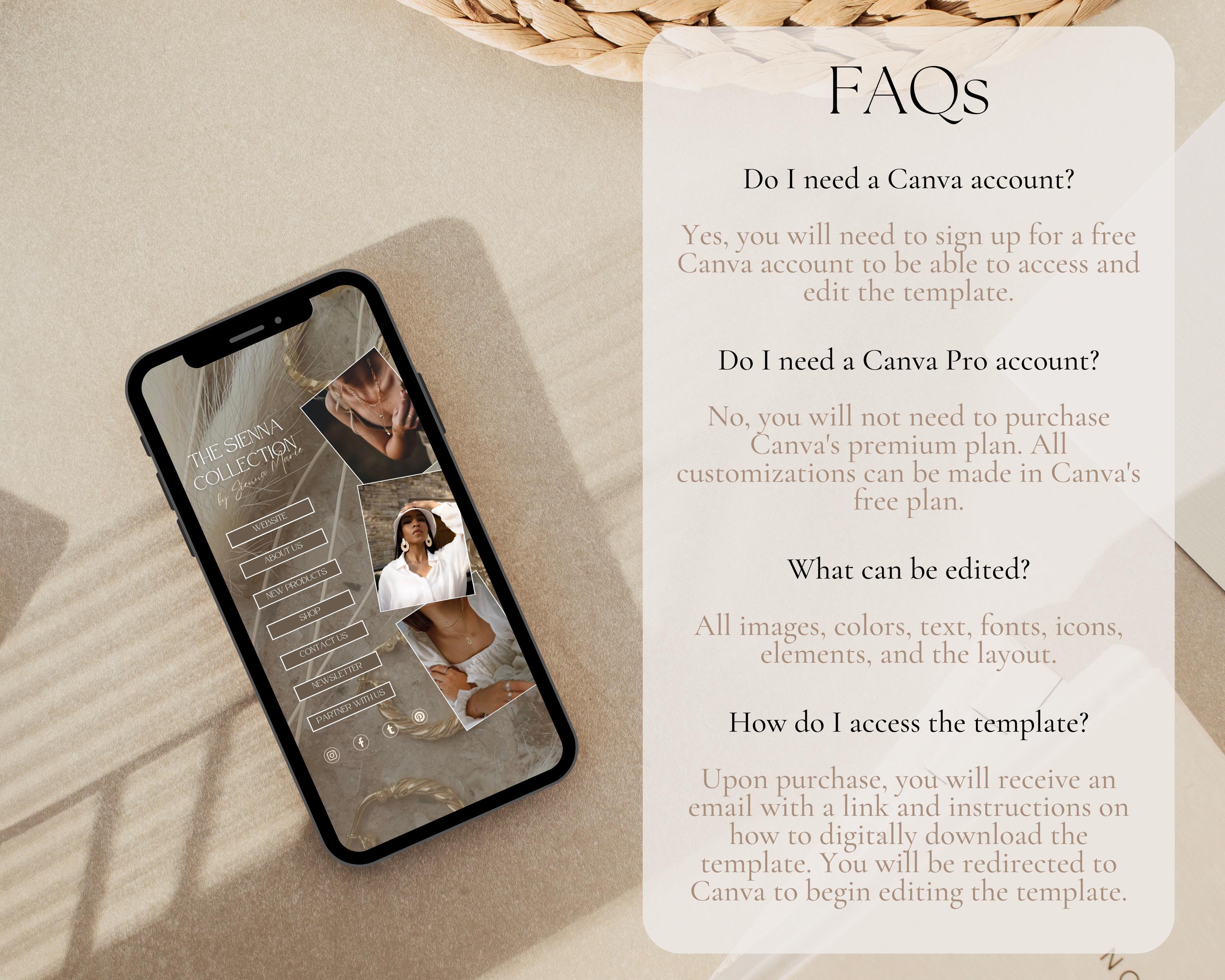 Instagram Link in Bio Template for Small Businesses, Canva Landing Page ...