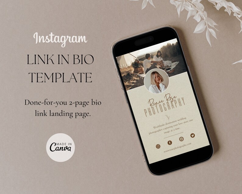 Canva Link in Bio Template for Photographers, Instagram Bio Link ...