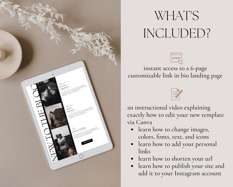 Photographer Instagram Bio Link Template, Canva Landing Page (digital ...