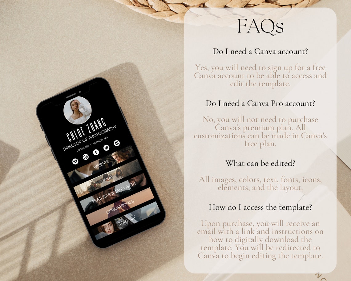 Canva Landing Page, Link in Bio Template for Filmmakers & Photographers ...