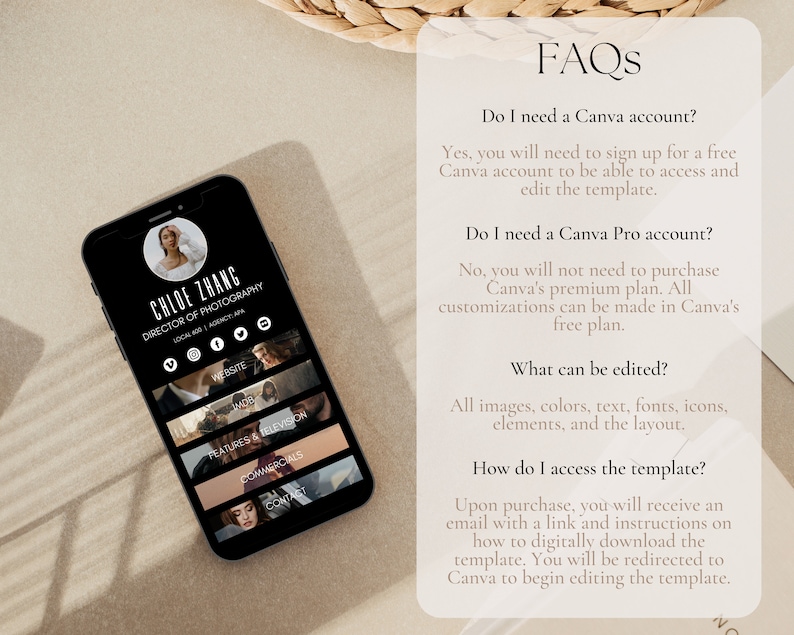 Canva Landing Page, Link in Bio Template for Filmmakers & Photographers ...