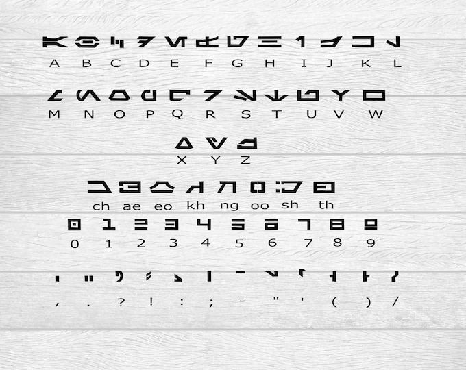 Star Wars Aurebesh Alphabet SVG, Cricut Silhouette Cut File (digital ...