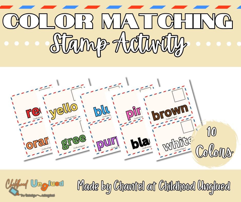 Color Matching Stamp Activity | Color Sorting Printable | Kids ...