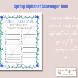 Spring Scavenger Hunt Printable | Nature Scavenger Hunt | Homeschool ...