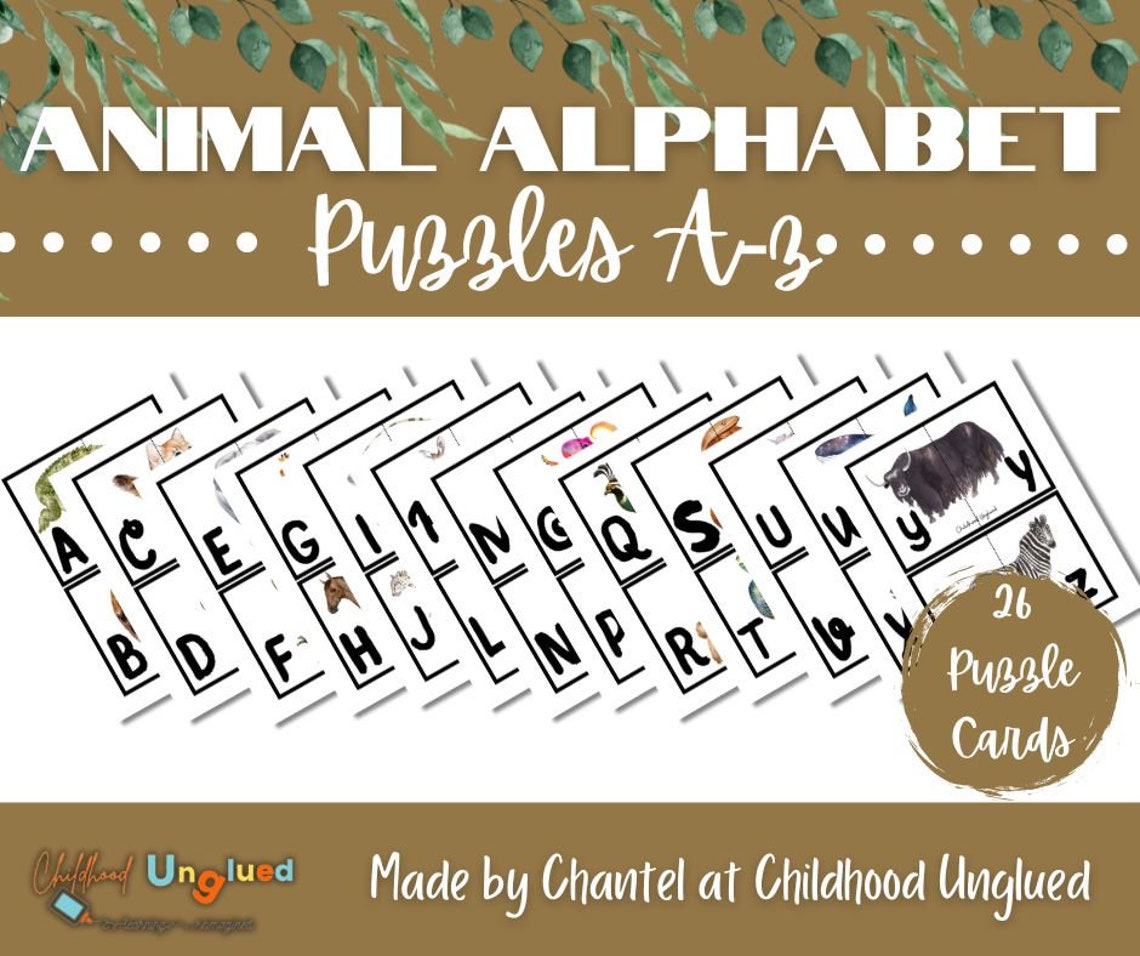 Animal Alphabet Puzzles | Preschool Printable | Nature Unit Study ...