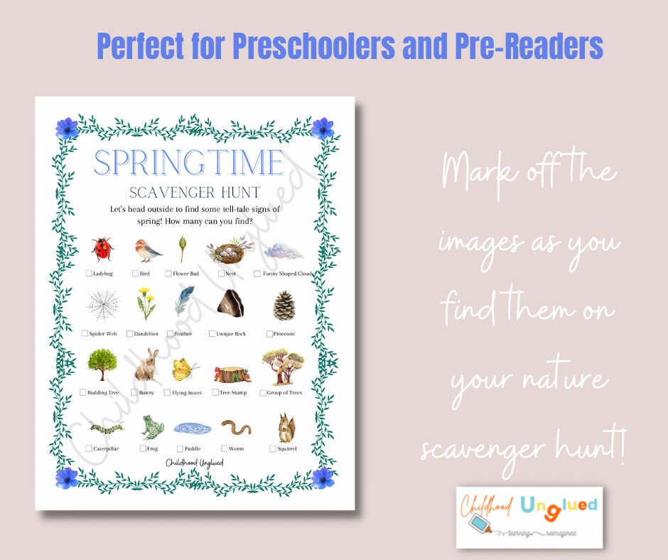 Spring Scavenger Hunt Printable | Nature Scavenger Hunt | Homeschool ...