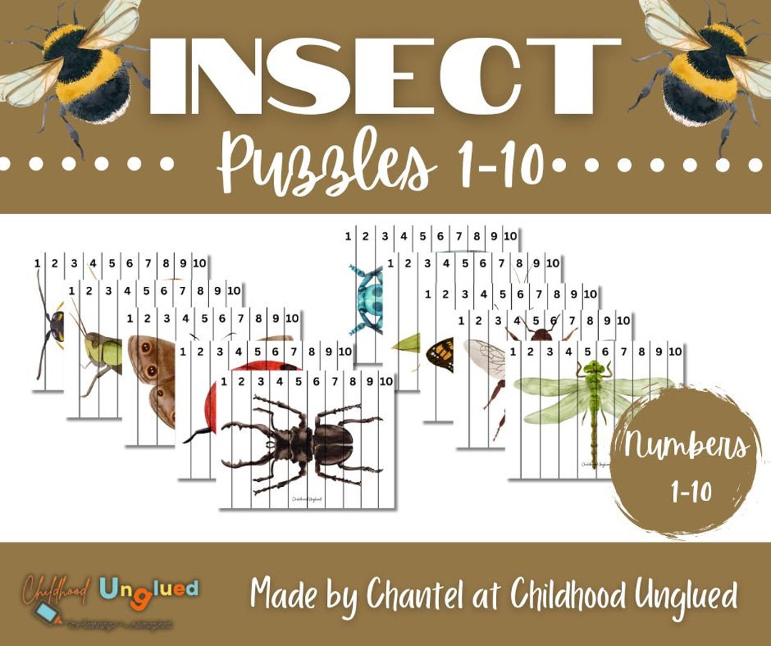 Insect Number Sequence Puzzles | Preschool Printable | Insect Unit ...
