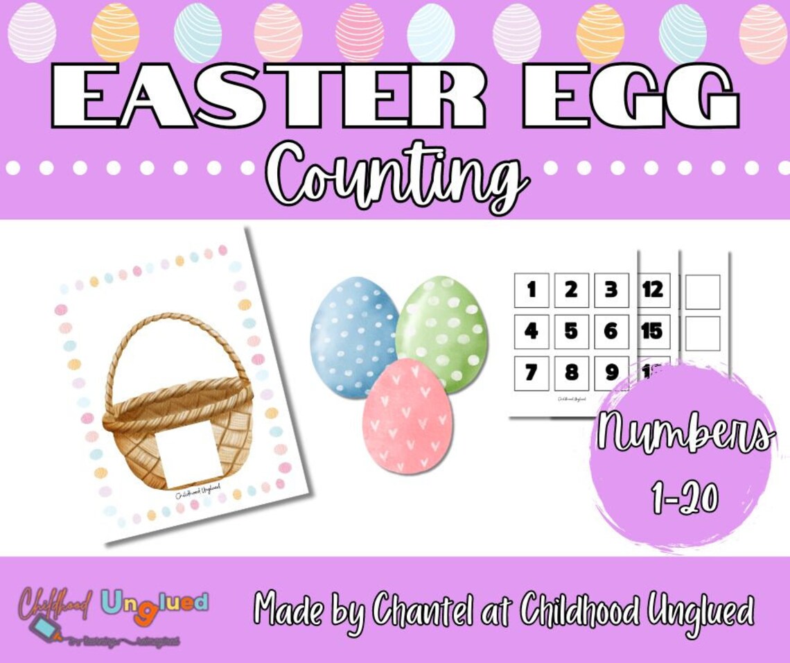 Easter Egg Counting Activity Numbers 1-20 | Preschool Printable ...