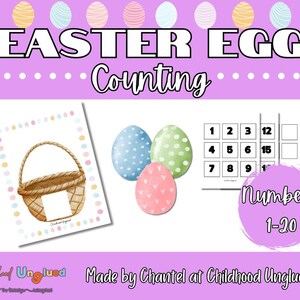 Easter Egg Counting Activity Numbers 1-20 | Preschool Printable ...